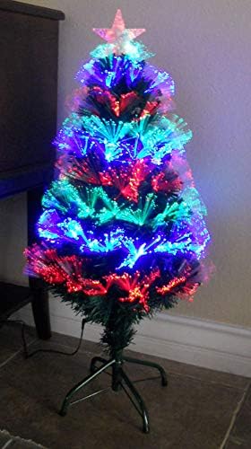 Amazon.com: 3ft Green Fiber Optic Christmas Tree,Prelit Artificial ...