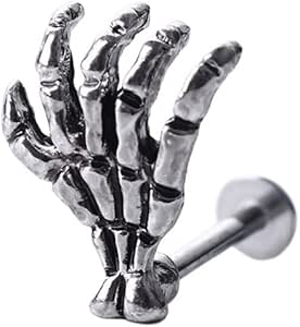 Amazon.com: Vctitil 1 Zombie Skeleton Claw Perforated Lip Ring Hip Hop ...