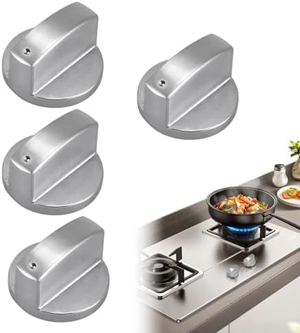 MEKEET 4PCS Silver Metal Universal Gas Hob Knobs - 6mm Oven Control ...