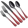 Amazon.com | Onlycooker 20-Piece Red Silverware Set 18/0 Stainless ...