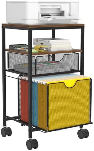 Amazon.com: BOHDK Rolling File Cart, File Cart for Under Desk Storage ...