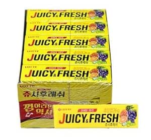 Amazon.com : Lotte Chewing Gum 15ea (1box) (JUICY FRESH) : Grocery & Gourmet Food