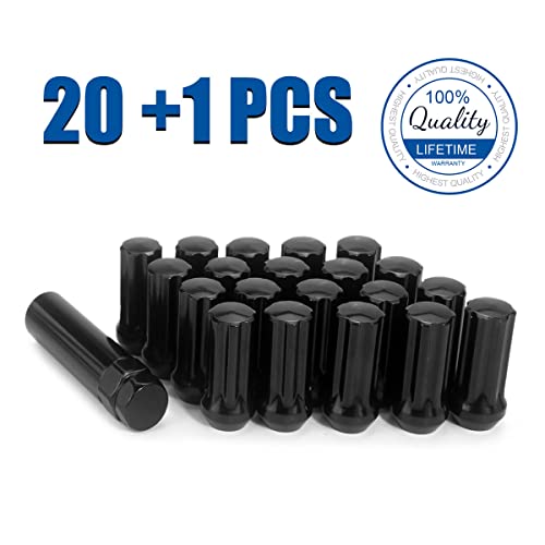 Snapklik.com : 1/2 20 Lug Nuts Black Spline, Gasupply 1/2-20 Closed End ...