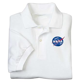 Buy ComputerGear NASA T Shirt Polo Golf Space Science Logo Geek, White ...