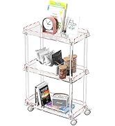 Amazon.com: AQUIVER Acrylic Slim Storage Cart - 4 Tiers Narrow Rolling ...