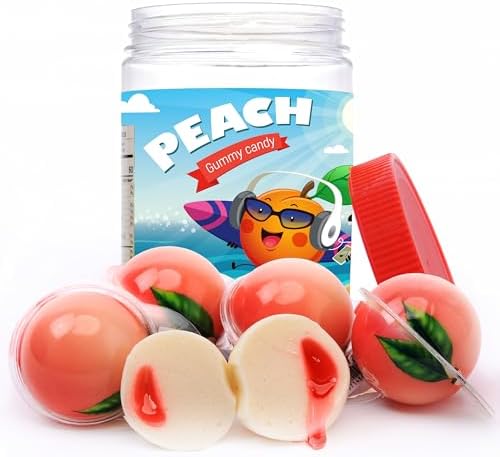 Amazon.com : Gummy Candy - Large Jelly Filled Gummies - Peach Candy ...