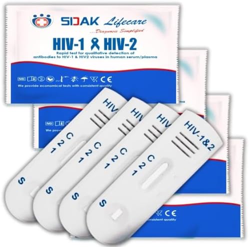 Sidak HIV1 & HIV2 Rapid Home Self-Test Kit (Pack of 4) : Amazon.in ...