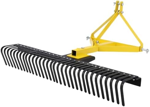 Amazon.com : Garvee Heavy Duty 5 FT Landscape Rock Rake, 3 Point Attach ...