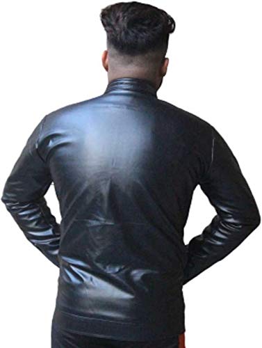 IAC Men's PU Faux Leather Jacket (Black, XL) : Amazon.in: Clothing ...