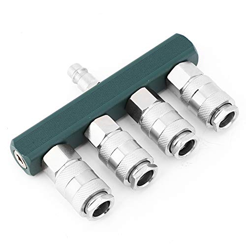 Uxsiya 4 Way Air Hose Connector, Quick Connector 1/4inch NPT Thread ...