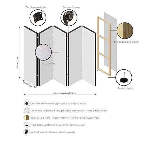 murando Paravento Loft 225x172 cm Stampa bilaterale su Tela in TNT 100% ...