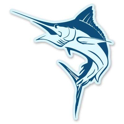 Amazon.com: Blue Marlin Vinyl Sticker - Car Phone Helmet Bumper Sticker ...