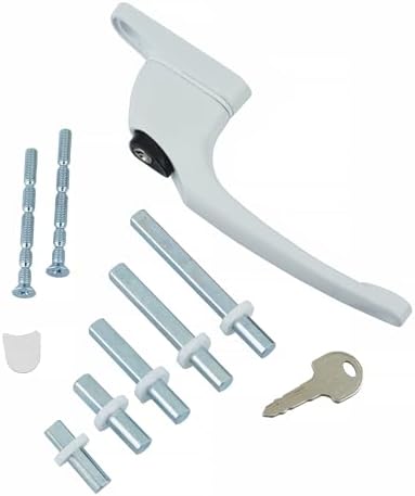 1st Time Fix White UPVC Double Glazing Universal Inline Espag Lockable Window Handle Multi ...