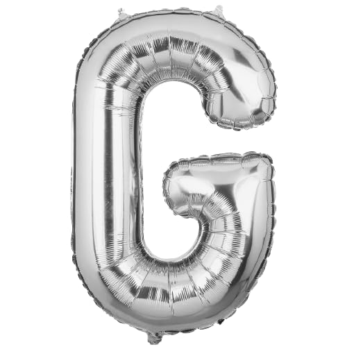 Flyloons Silver G Letter Foil Balloon Alphabets Balloons - Size 16 Inch ...