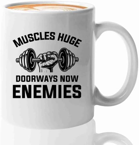 Amazon.com: Body Builder Coffee Mug 11oz White -Muscles huge - Workout ...