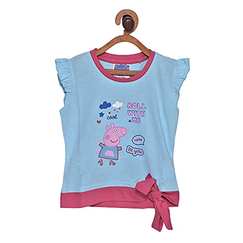 Buy Hopscotch Girls Cotton Peppa Pig Short Sleeves Printed Blouses in ...