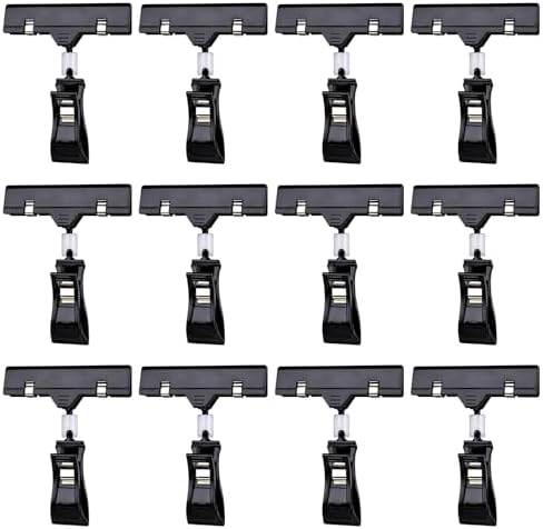 Amazon.com : 12 Pcs Sign Holder Clip for Display, Rotatable Double ...