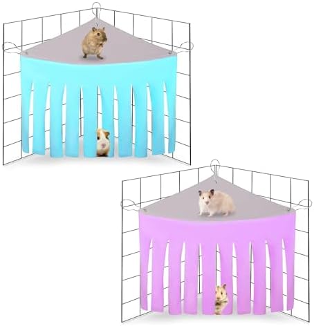 Meng Jiaran 2 Packs Guinea Pig Hideout Corner Hideaway Hammock Corner ...