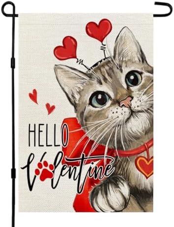 Amazon.com : BLKWHT Valentines Cats Garden Flag 12x18 Vertical Double ...