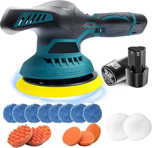 CONENTOOL Cordless Car Buffer Polisher with 2*2.0Ah Batteries- 6 Inch ...