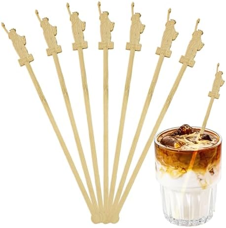 [100PCS] Disposable Coffee Stirrers: 7IN Natural Bamboo Coffee Mixer ...