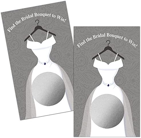 Amazon.com: Funtery 60 Sheets Rustic Bridal Shower Scratch Off Cards ...