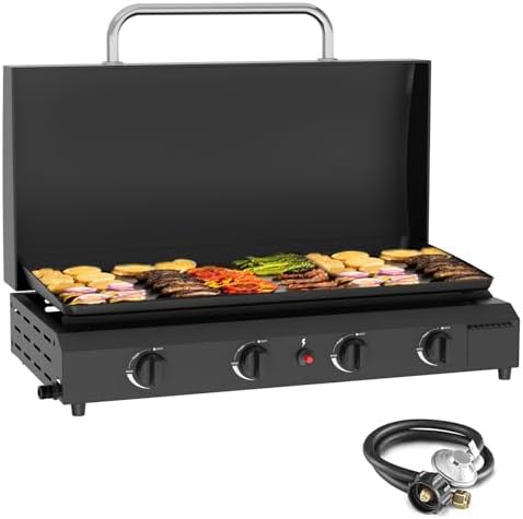 Amazon.com: SKOK 4 Burner Gas Griddle with Hood- 30 Inch Outdoor ...