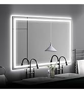 Amazon.com: THNIKRE LED Bathroom Mirror with Backlit & Front Light, 48 ...