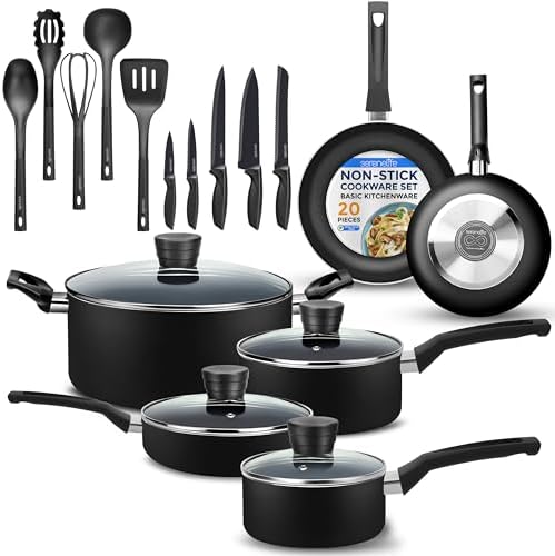 Amazon.com: Amazon Basics Non Stick 15-Piece Kitchen Cookware Set ...
