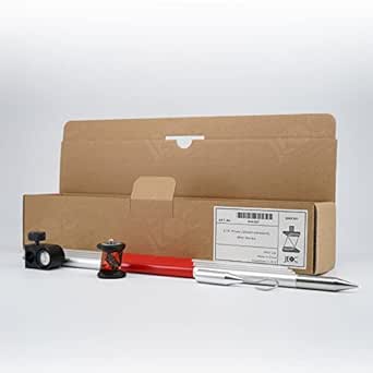 Amazon | JEOC GRZ101 ミニ360度プリズム ATRトータルステーション用 アルミニウム合金ロッド4本とバブルレベル土地測量 ...