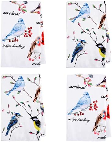 Amazon.com: Birds Kitchen Towels Decorative Set of 4,Hummingbird Tea ...