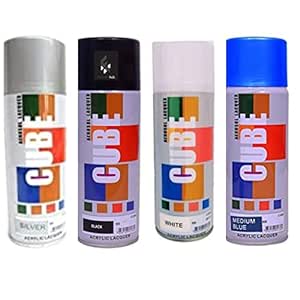 Cube Aerosol Multipurpose White Spray Paint,Black Spray Paint,Medium ...