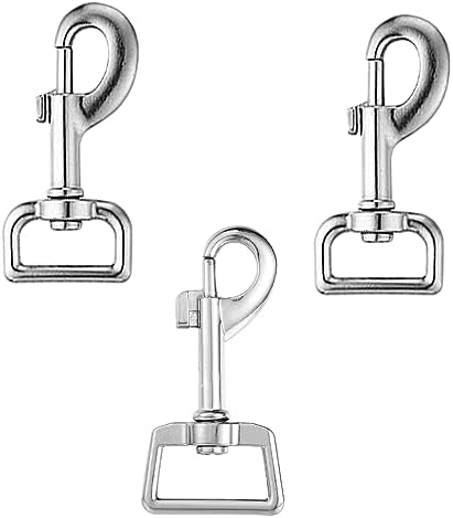 3 PCS Dog Lead Clips Square Eye 360° Leash Swivel Snap Hook Heavy Duty ...