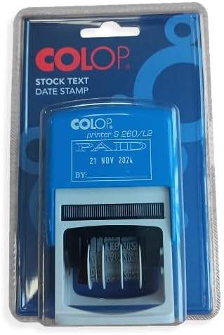 Colop Date Stamp S260/L2 Blister Pack | Paid Date Range 2020-2031 ...