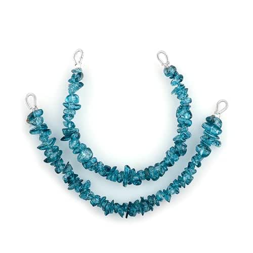 Amazon.com: CRYSTALIS 2pcs Natural London-Blue-Topaz Gemstone Connector with Loops, Uncut Chips ...