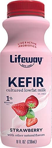 Amazon.com: Lifeway All Natural Low Fat Cultured Kefir Milk, Strawberry ...