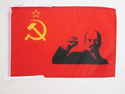 Amazon.com : AZ FLAG USSR with Lenin Raised fist Flag 18'' x 12'' Cords ...