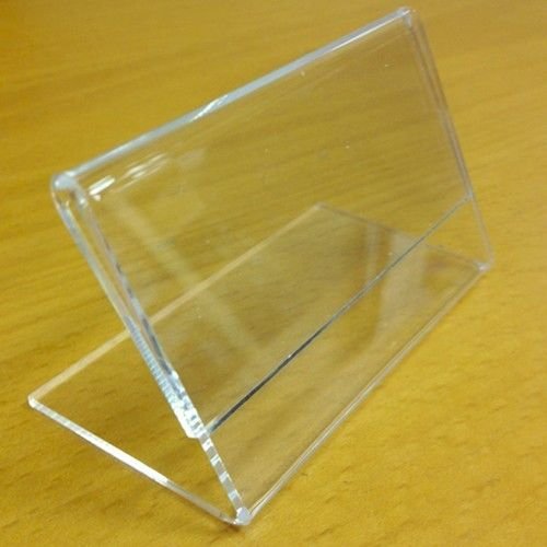 Small Counter Top Acrylic Sign Holder - Horizontal L Shaped Card Holder ...