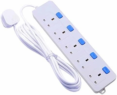 Extension Lead with 5 Universal Socket | Surge Protected Extension ...