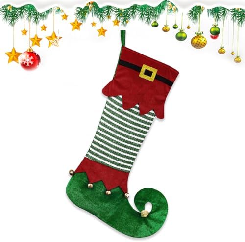 Amazon.com: Geyoga 4 Pack Whimsical Jester Stocking Christmas Elf ...