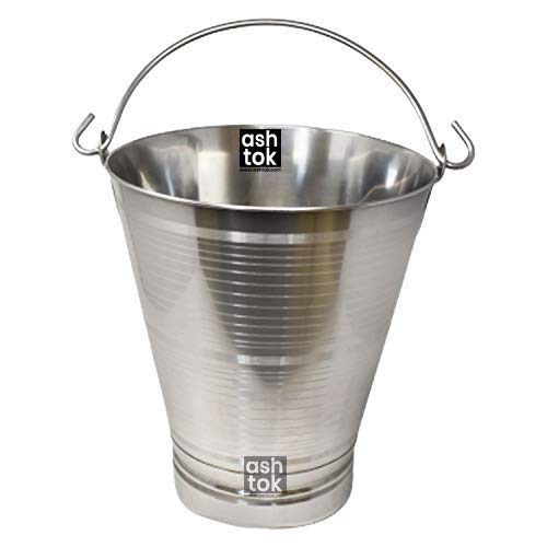 Ashtok Stainless Steel Bucket, Water Storage Bucket,. Diameter 15 ...