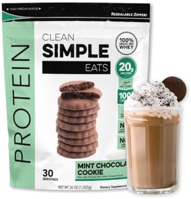 Amazon.com: Clean Simple Eats Mint Chocolate Cookie Whey Protein Powder ...