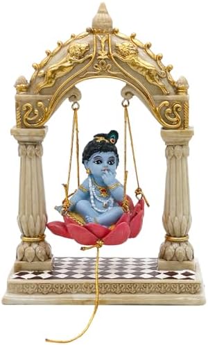 Amazon.com: alikiki Baby Krishna on Swing - 6.7" H Hindu God Lord ...