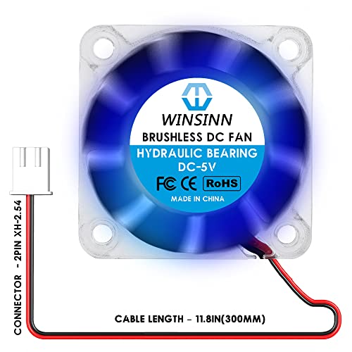 Snapklik.com : WINSINN 40mm Fan 5V LED Blue, 3D Printer Micro 5 Volt ...