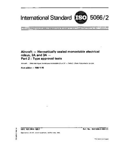 ISO 5066-2:1986, Aircraft - Hermetically sealed monostable electrical ...