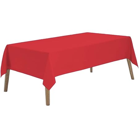 Amazon.com: Red Plastic Tablecloths 2 Pack Ruby Disposable Table Covers ...