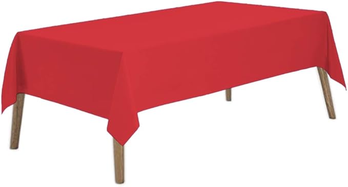 Amazon.com: Red Plastic Tablecloths 2 Pack Ruby Disposable Table Covers ...