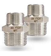 Amazon.com: 1" Male Hex Nipple Pipe Fittings, 304 Stainless Steel 1 inch NPT Threaded Pipe ...