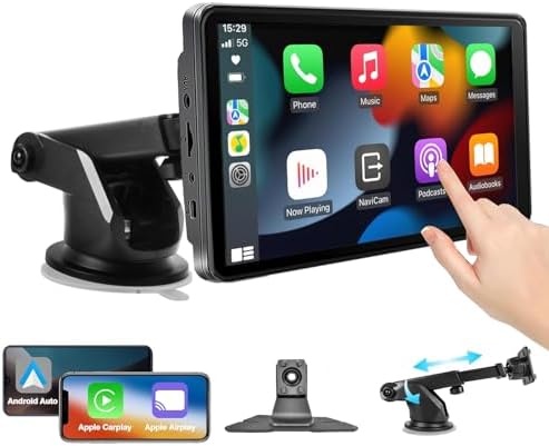 7 Inch Portable Touch Screen Car Stereo with Wireless Carplay & Android ...
