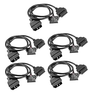 X AUTOHAUX 5 Set OBD II OBD2 16pin Extension Splitter Y Cable 1 Male to ...